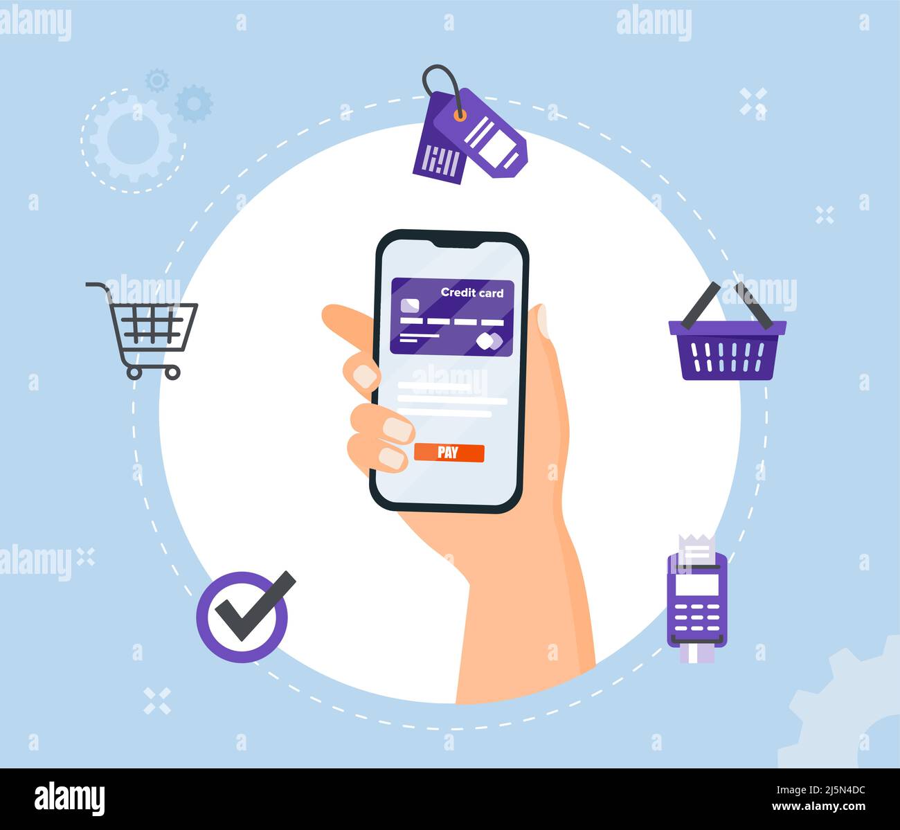 Internet shopping payment doodle Stock Vector Images - Alamy