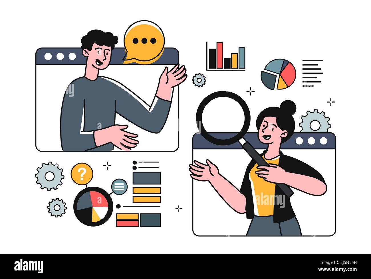 Gathering data concept Stock Vector Image & Art - Alamy