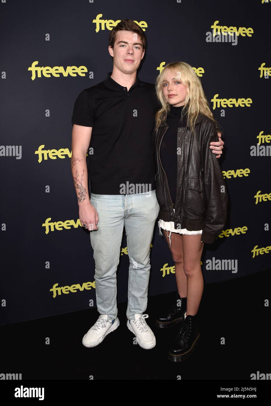 Los Angeles, USA. 24th Apr, 2022. Eamonn Welliver and Cora Welliver ...