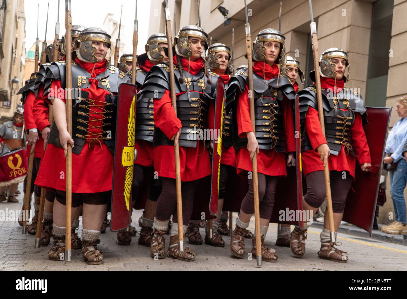 Calahorra,Spain; 04102022: roman soldiers in a historical reenactment ...