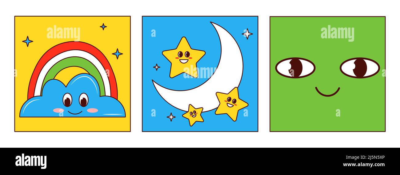 Set of retro stickers Stock Vector Image & Art - Alamy