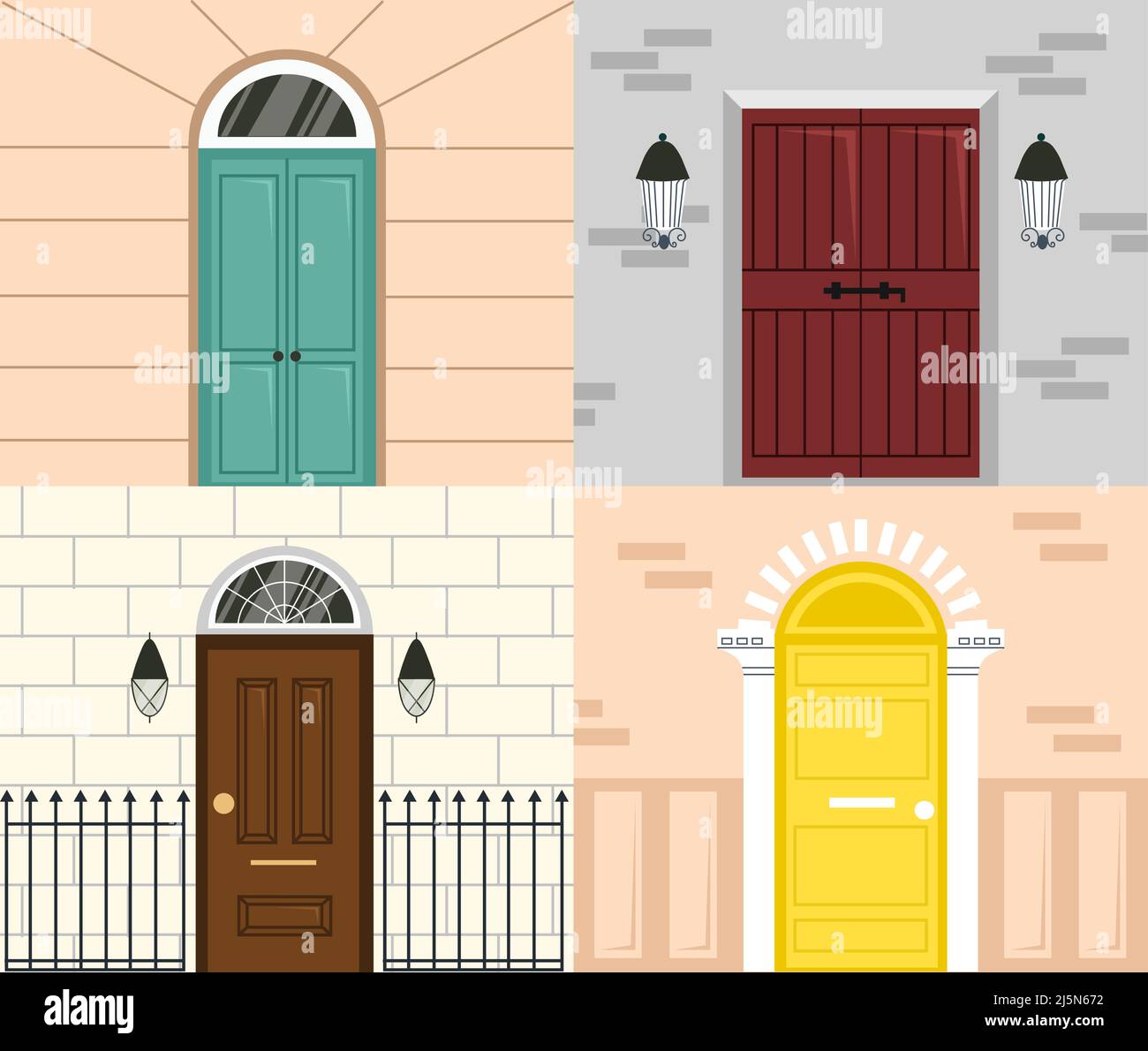 Entrance doors set Stock Vector Image & Art - Alamy