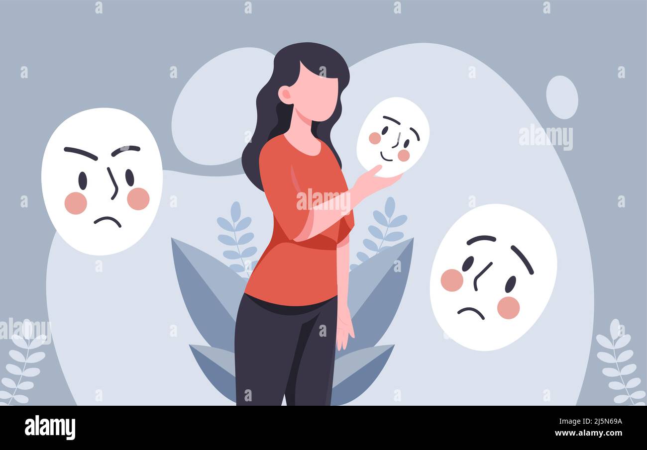 Woman with fake masks Stock Vector Image & Art - Alamy