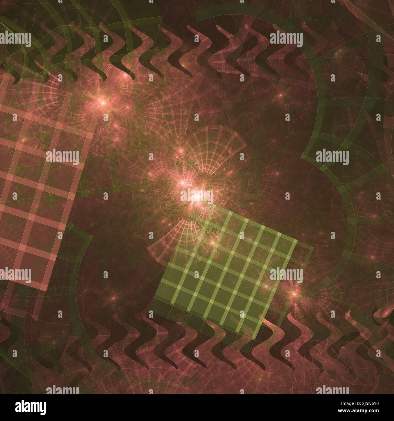 Abstract fractal fantasy background, space galaxy, digital geometric techno style illustration ...