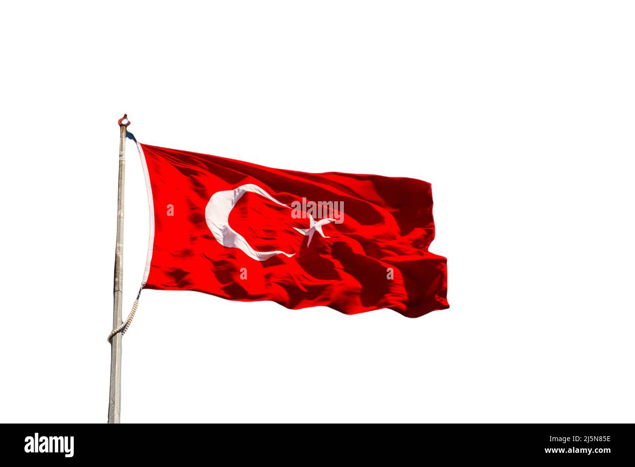 National Flag Republic of Turkey. White crescent moon and star on red ...