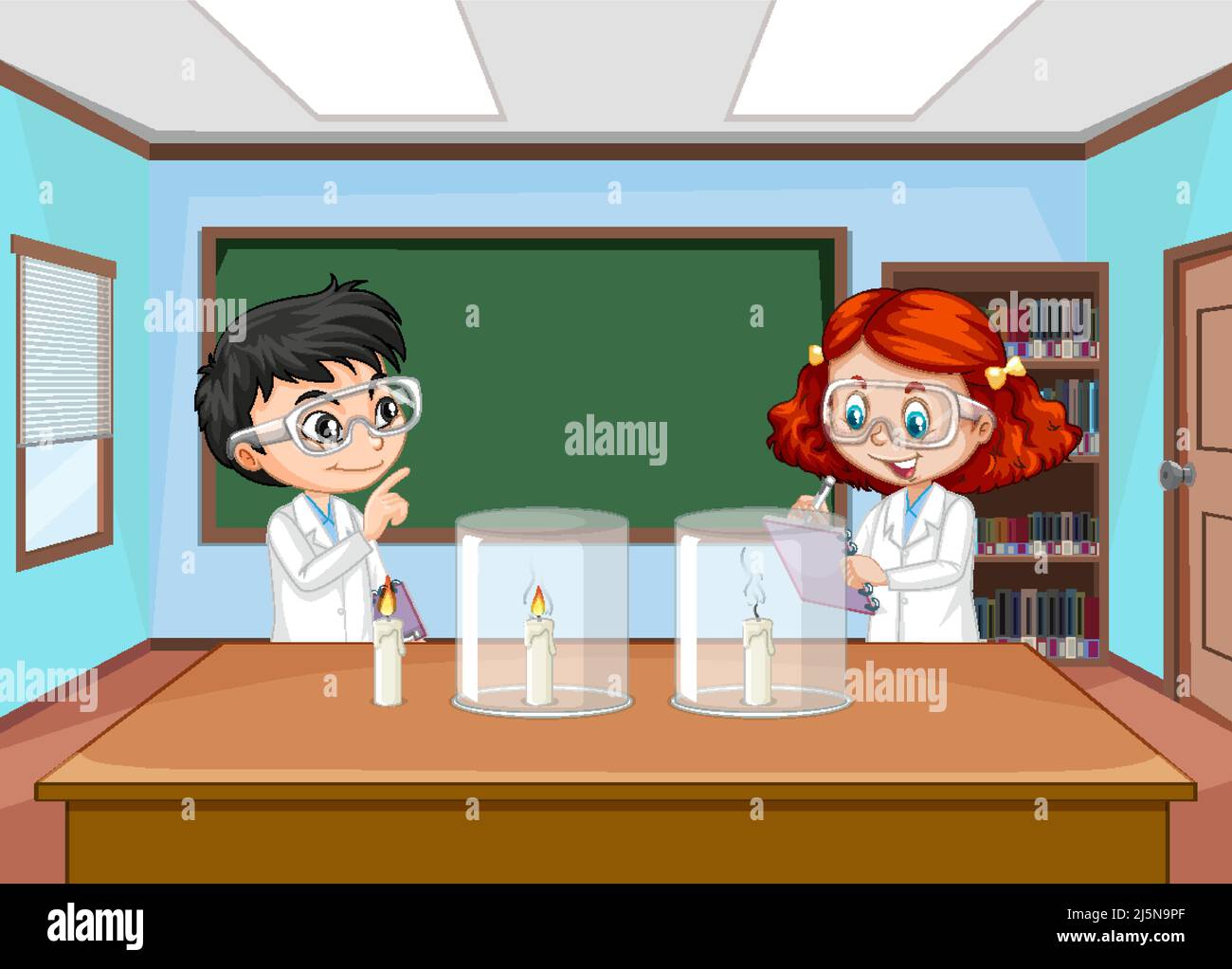 Scientist kids doing science experiment illustration Stock Vector Image ...