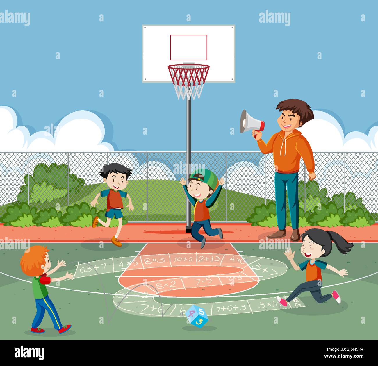Kids doing physical activity illustration Stock Vector Image & Art - Alamy