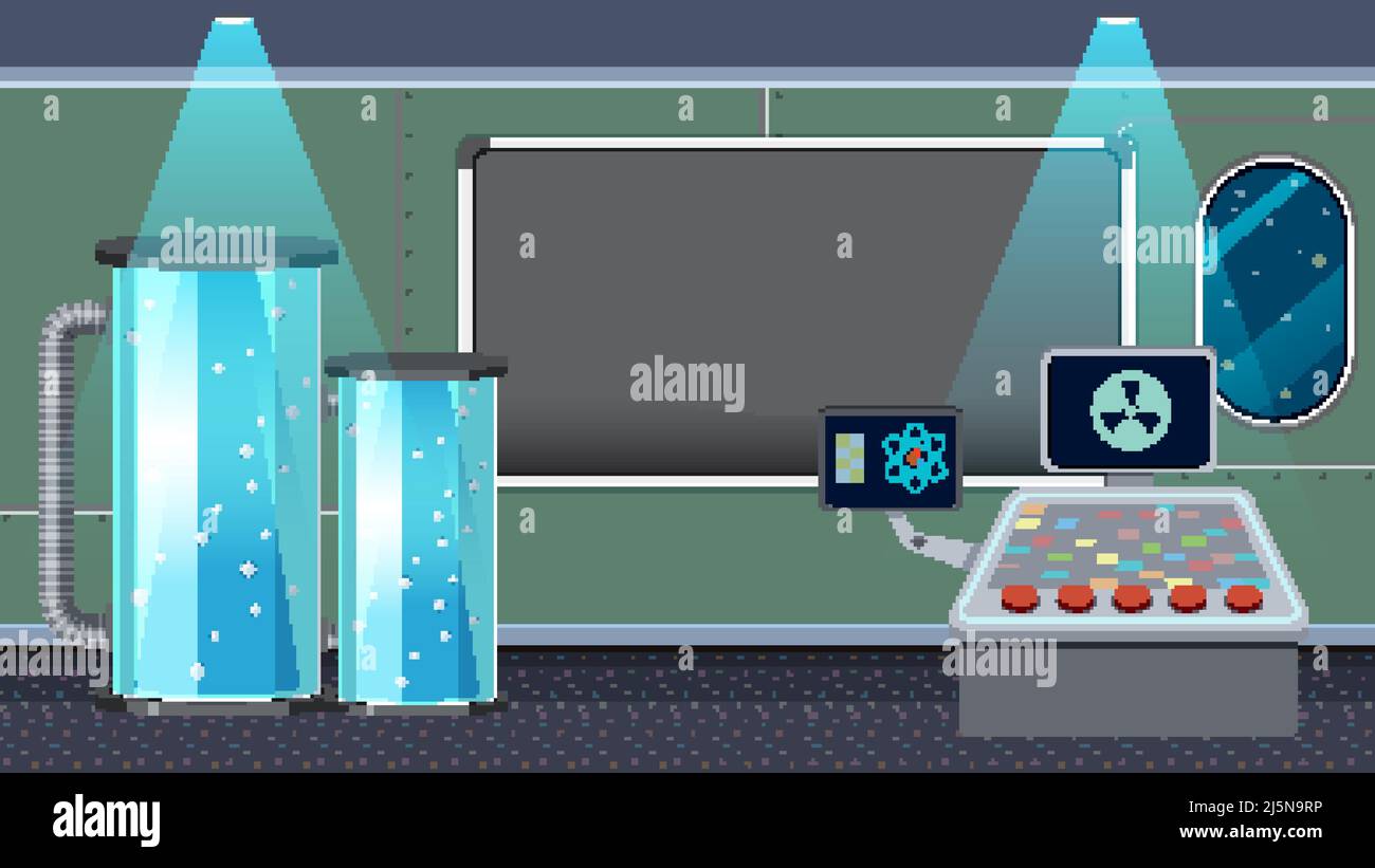 Science laboratory room for chemical experiments illustration Stock ...
