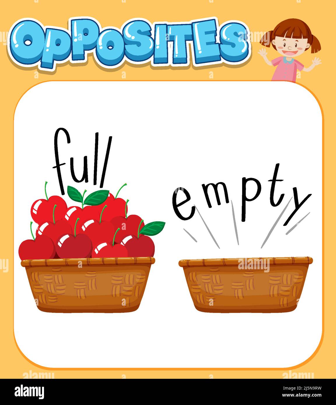 Opposite words for full and empty illustration Stock Vector Image & Art ...