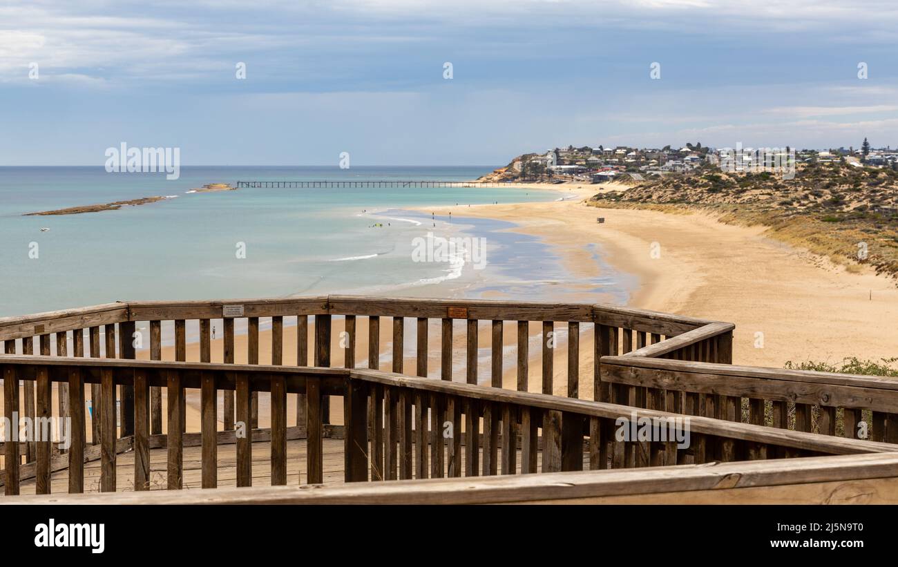 The iconic lookout towards Port Noarlunga at Southport South Australia ...