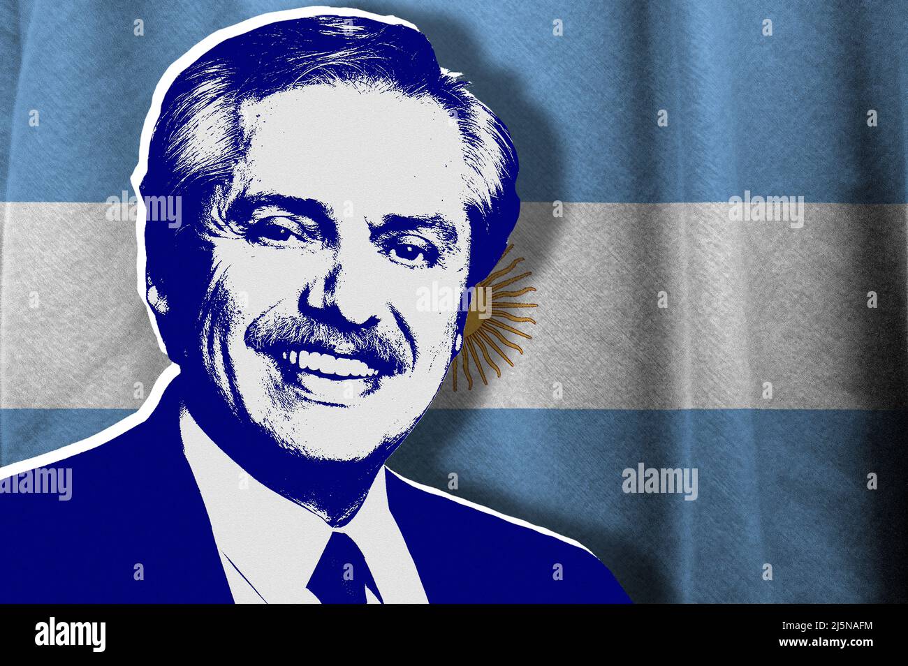 Alberto Fernandez and flag of Argentina Stock Photo - Alamy