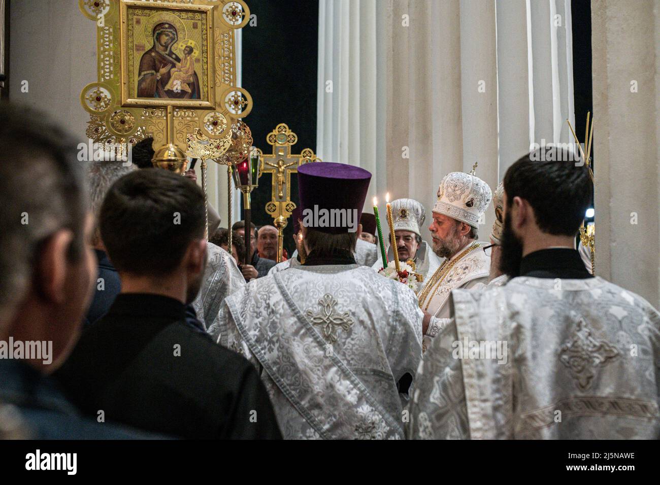 Vladimir (Cantarean), Bishop of the Moldovan Orthodox Church leads the ...