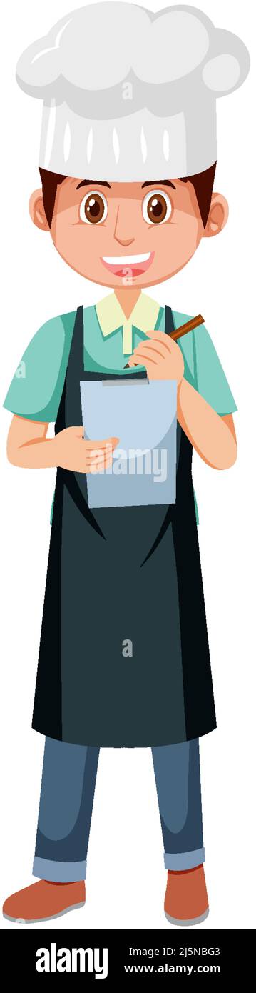 Male chef writing on paper illustration Stock Vector Image & Art - Alamy