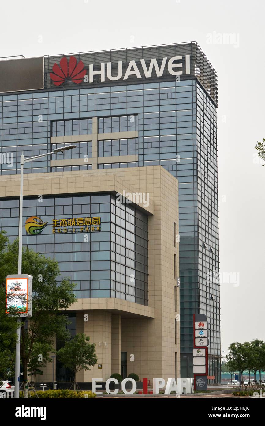 Logo of Huawei on top of its office building Stock Photo - Alamy