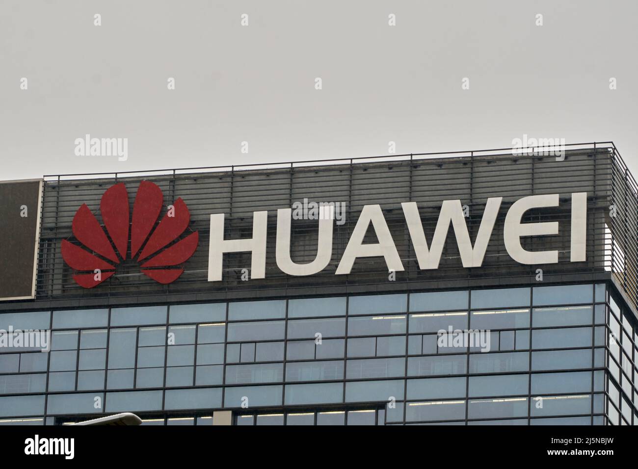 Logo of Huawei on top of its office building Stock Photo - Alamy