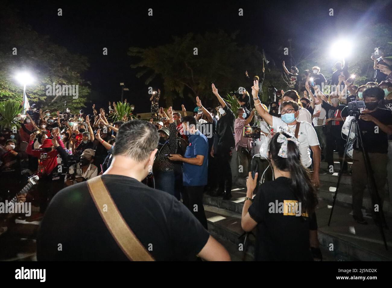 Bangkok, Thailand. 24th Apr, 2022. A Commoner Band and Port member of ...