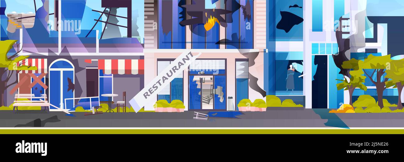 Cartoon burning buildings hi-res stock photography and images - Alamy