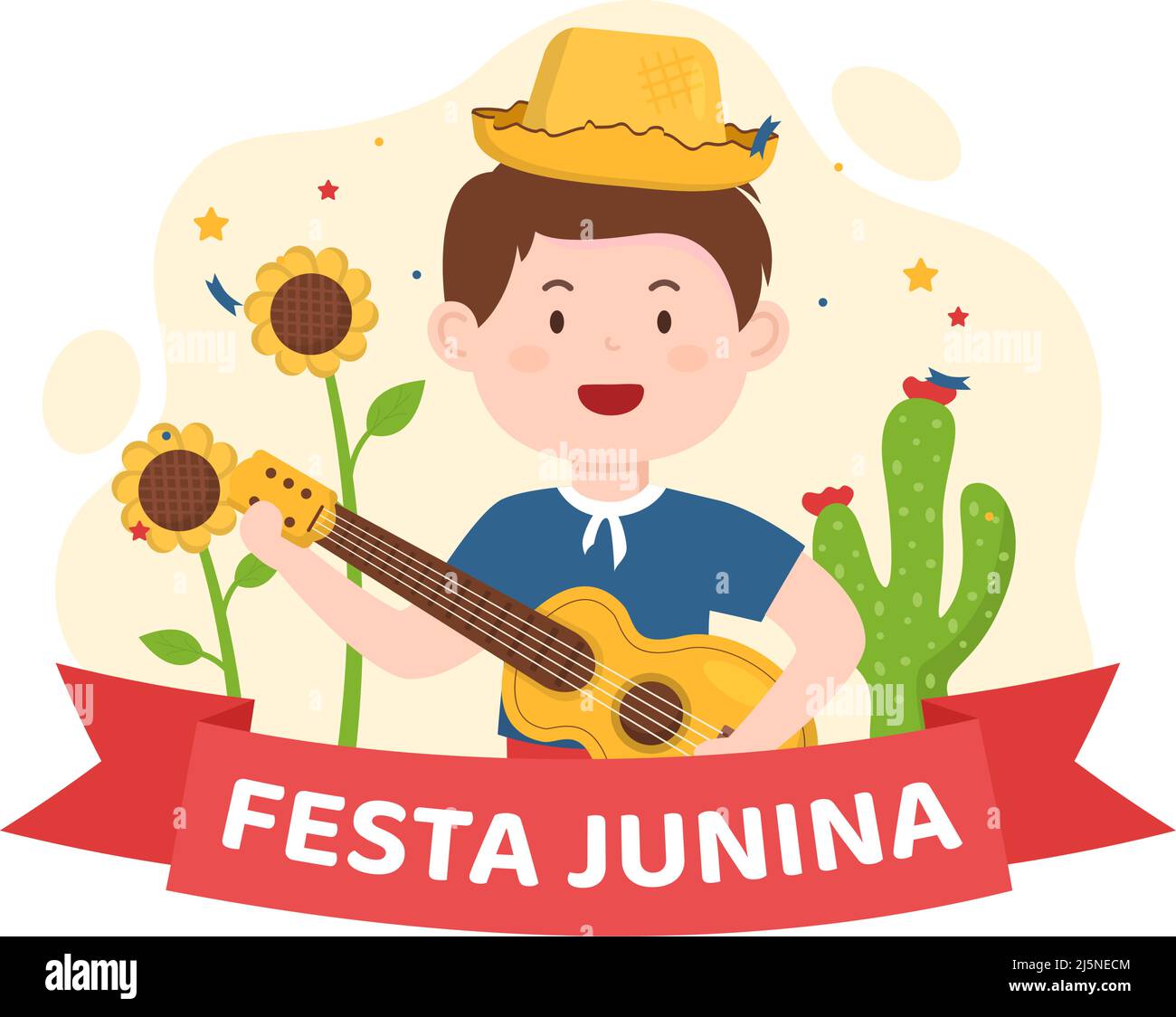 Festa Junina or Sao Joao Celebration Cartoon Illustration Made Very ...