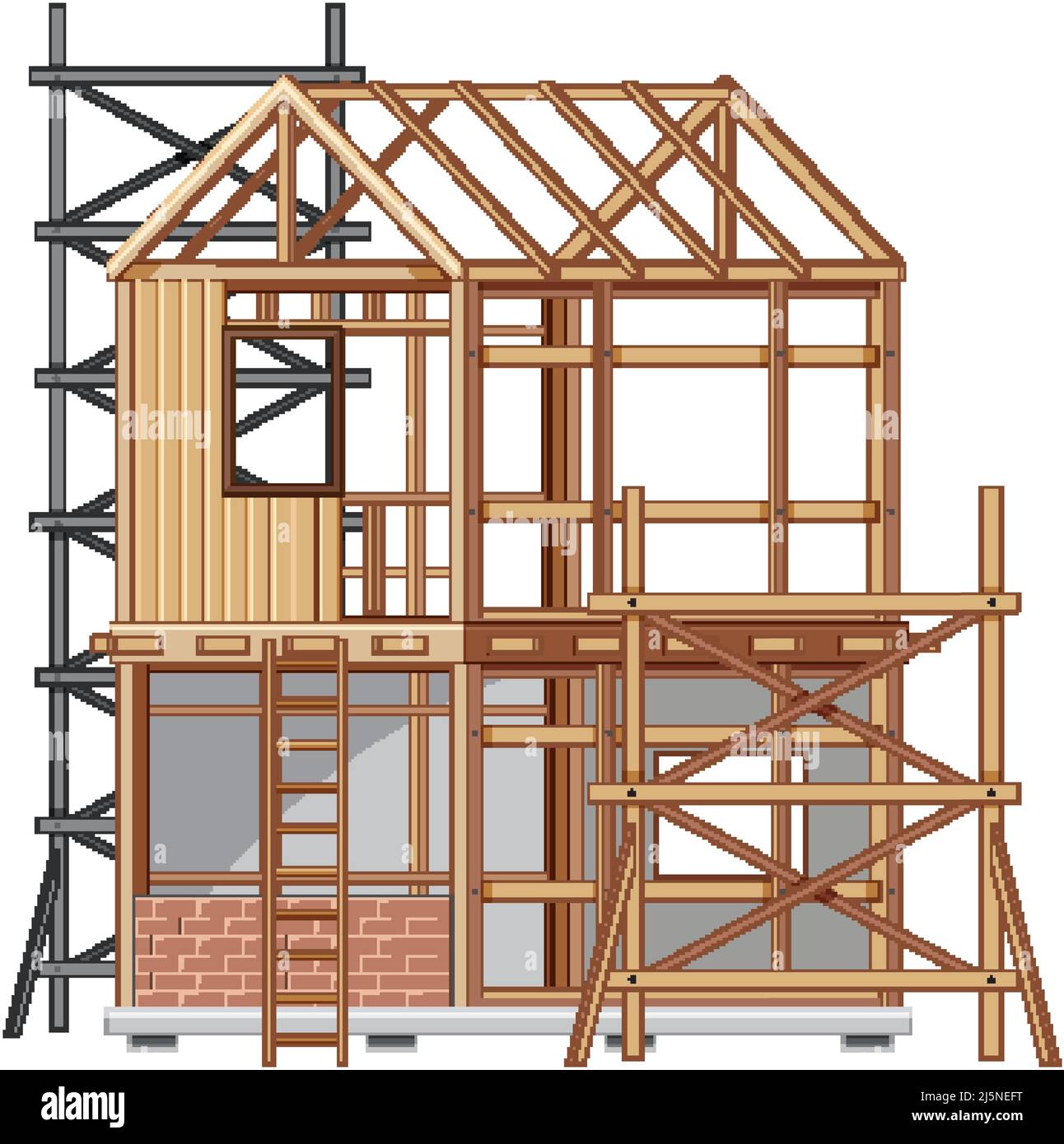 House construction site concept illustration Stock Vector Image & Art ...