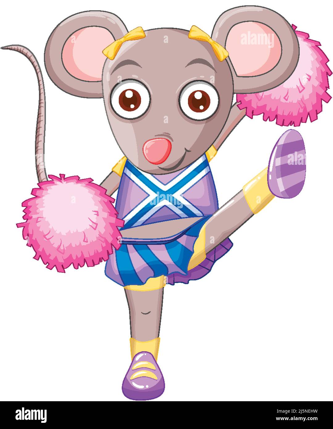 Little mouse wearing cheerleader costume illustration Stock Vector ...