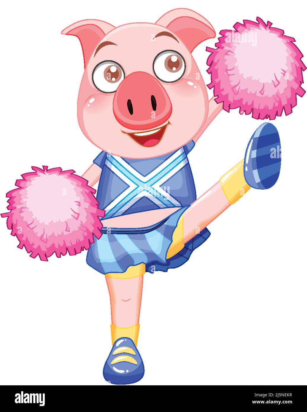 Little pig wearing cheerleader costume illustration Stock Vector Image ...