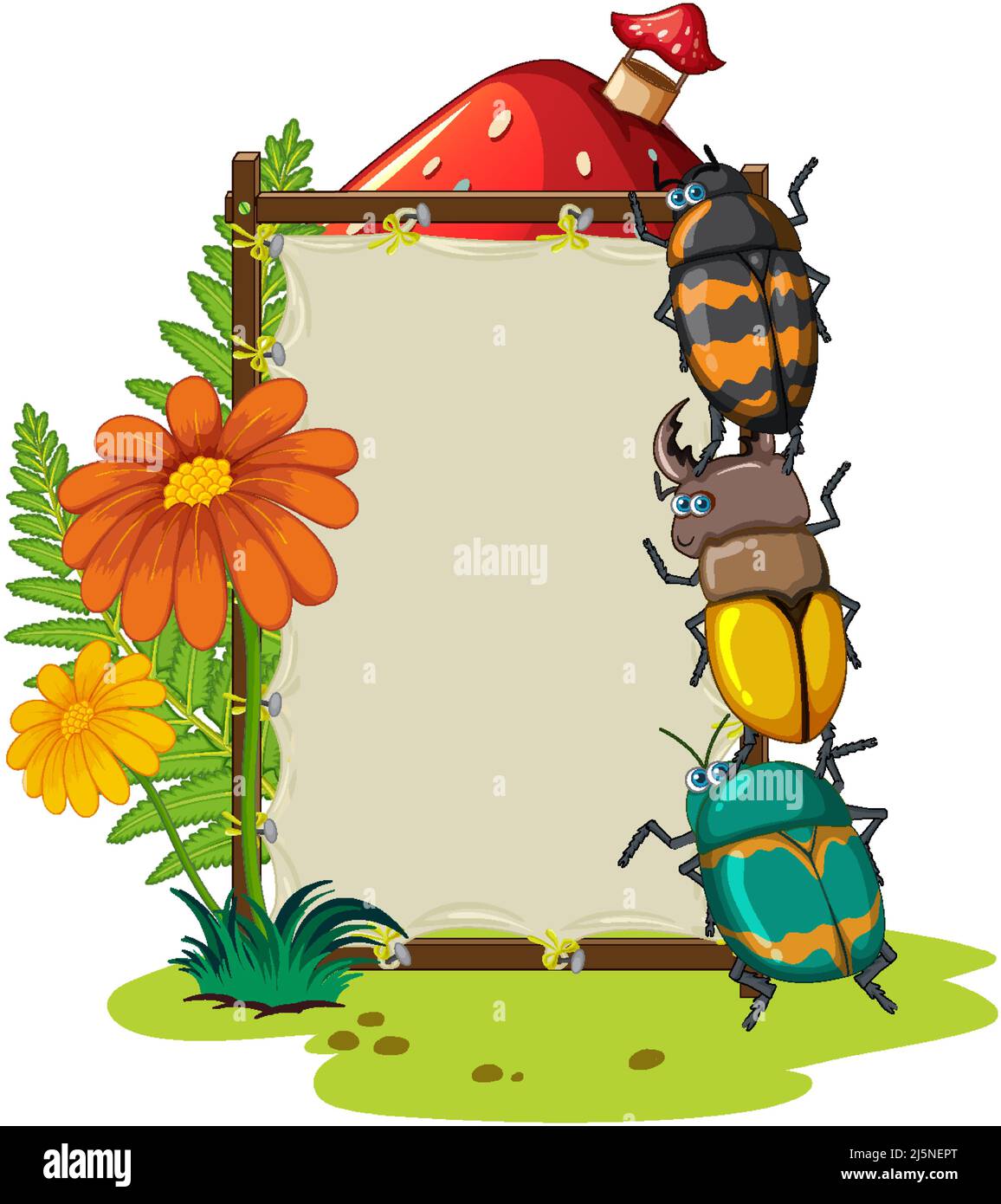 Insect with canvas board board banner illustration Stock Vector Image ...
