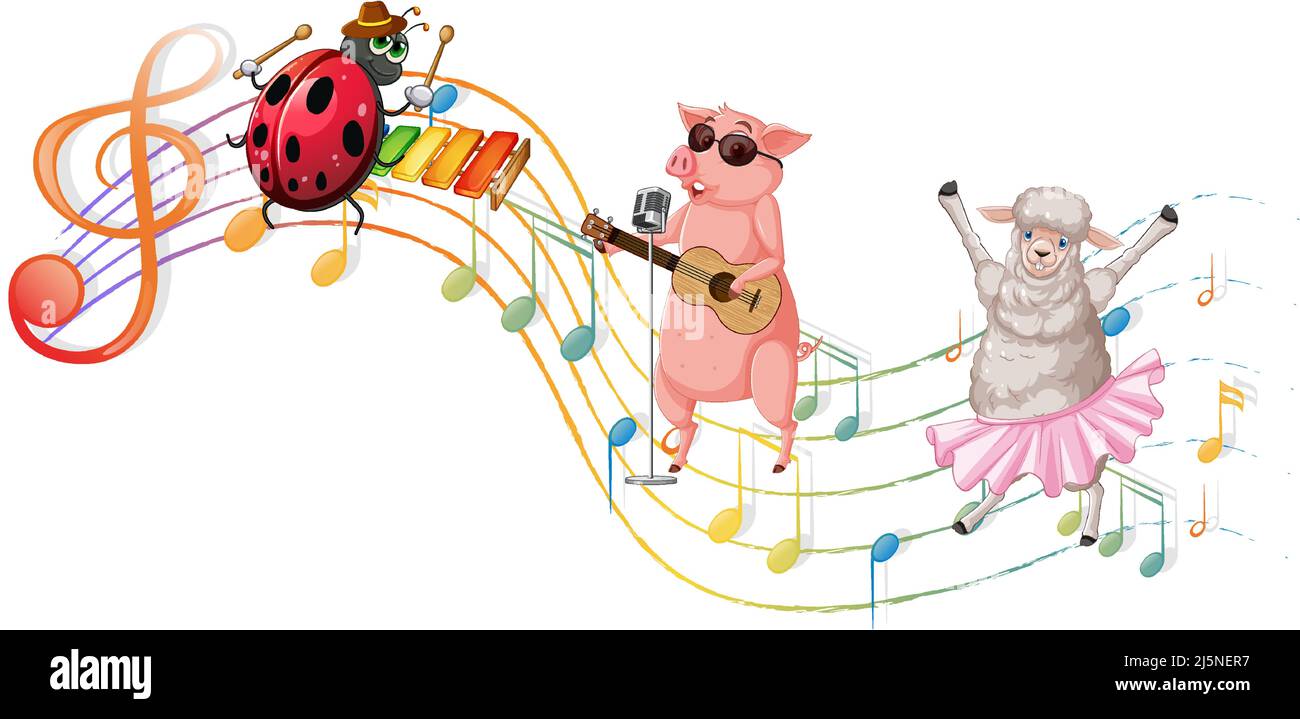 Cartoon animals music band illustration Stock Vector Image & Art - Alamy