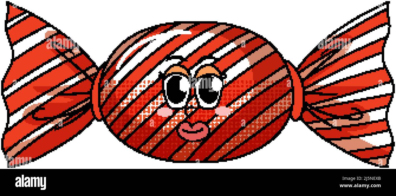 A candy cartoon character on white background illustration Stock Vector ...