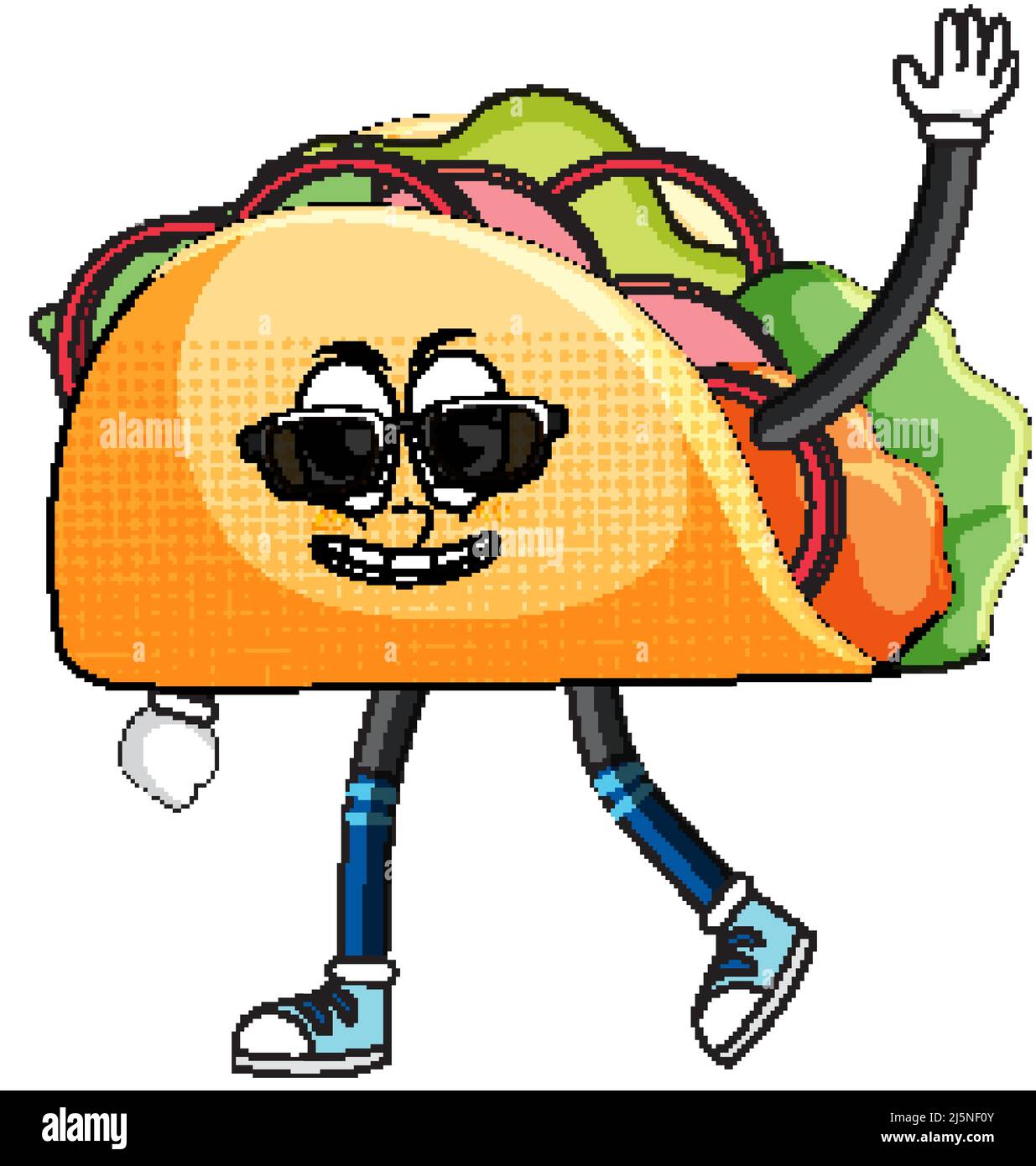 A taco cartoon character on white background illustration Stock Vector ...