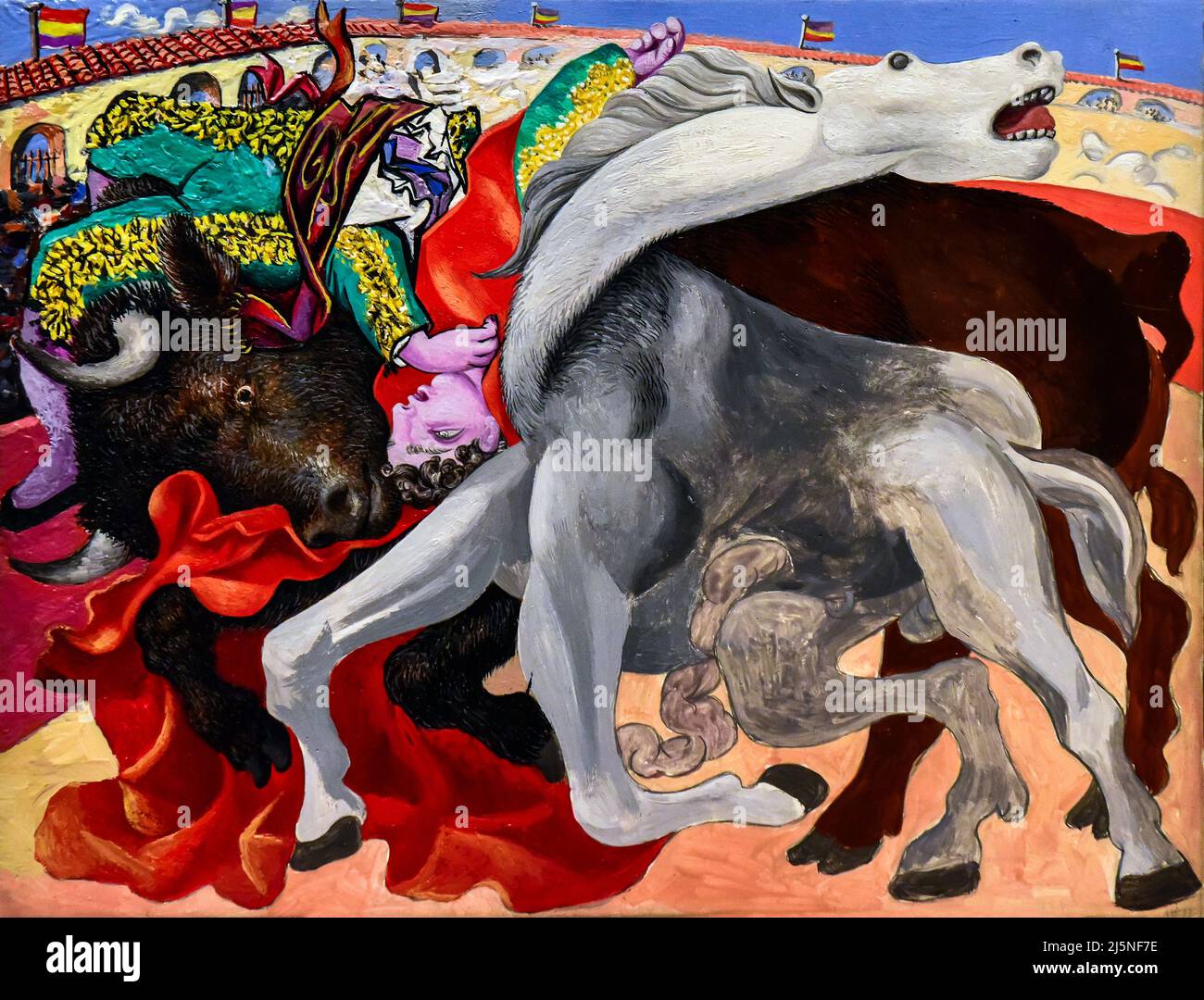 Pablo Picasso Painting, Corrida, Death of the Bull Fighter, 1933, oil ...