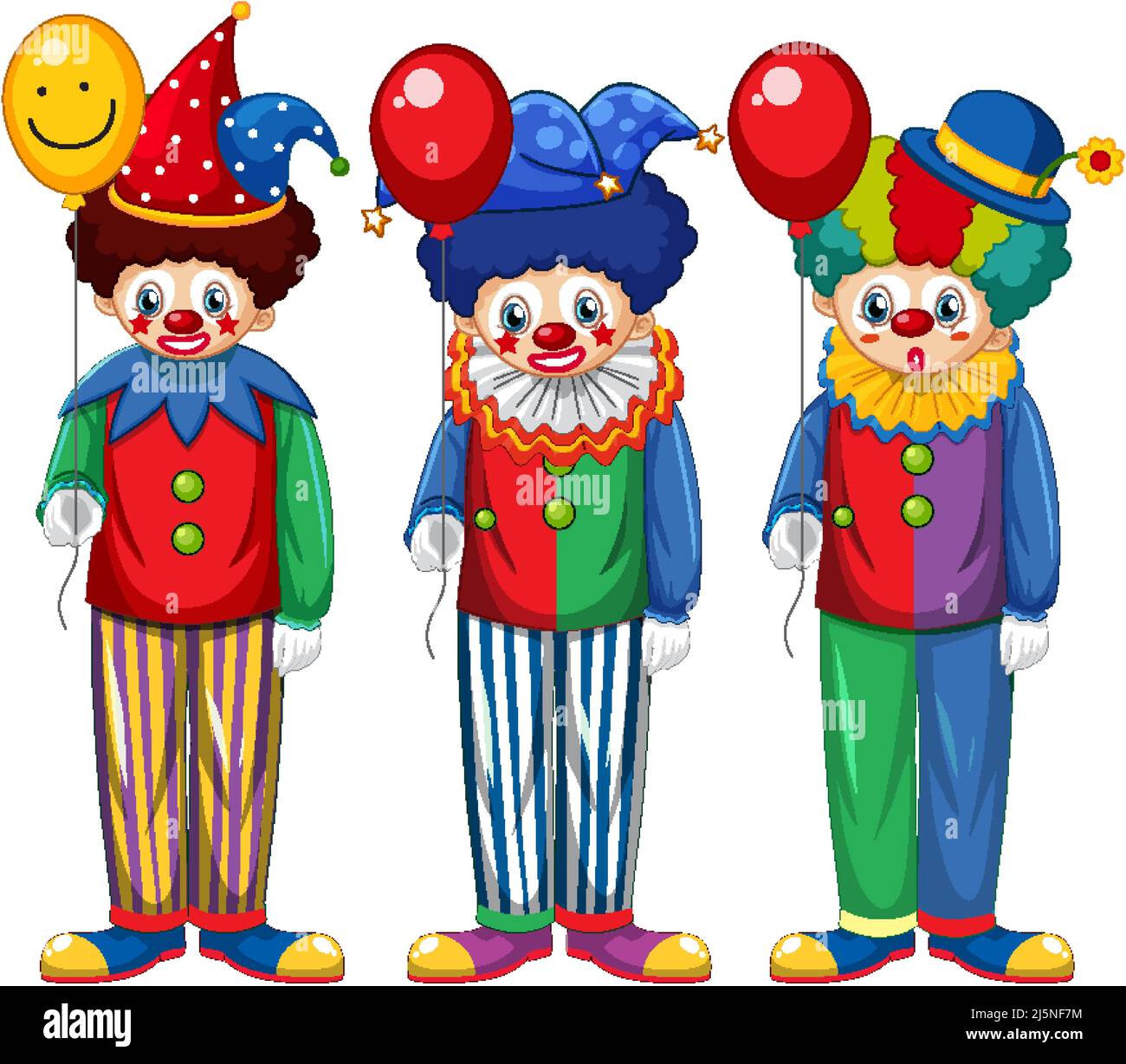 Set of clown cartoon character illustration Stock Vector Image & Art ...