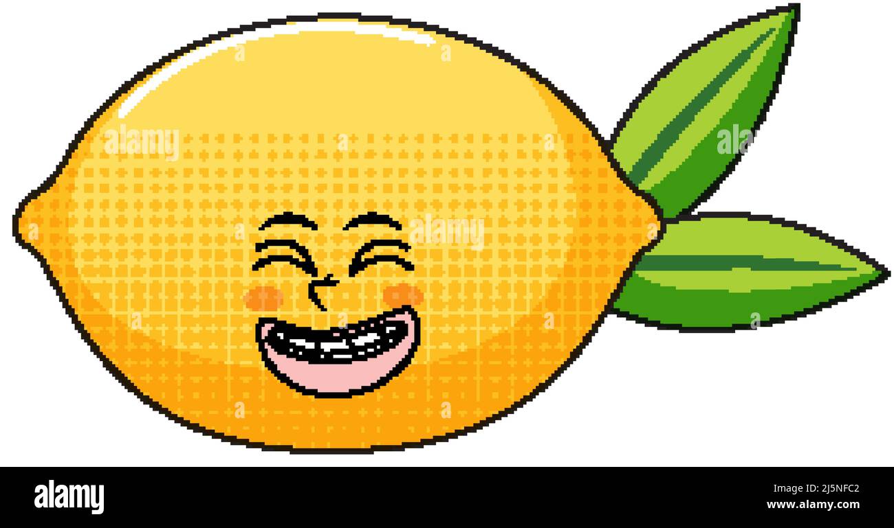 A lemon cartoon character on white background illustration Stock Vector ...