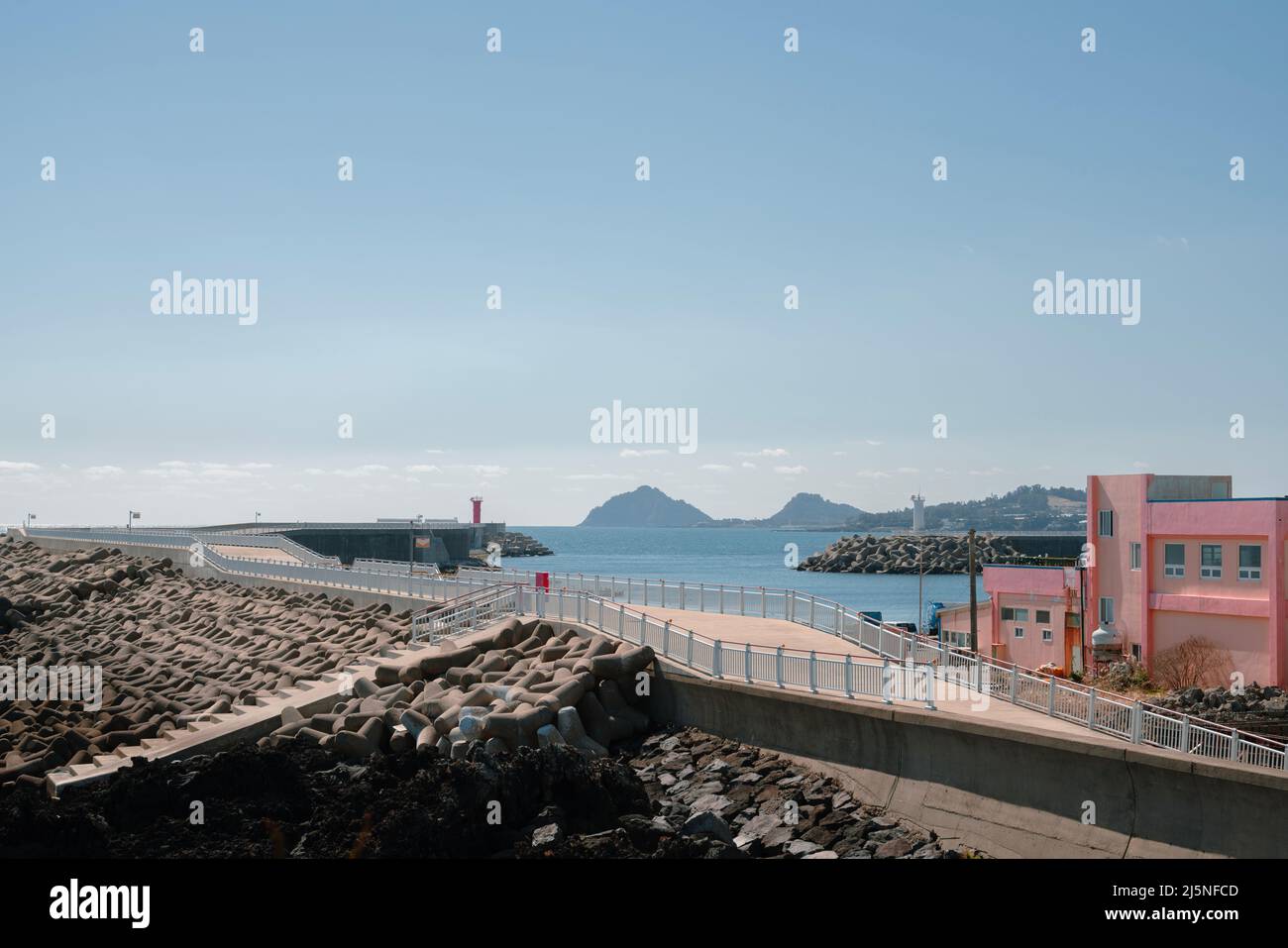 Wimi Port seascape, Jeju Olle Trail in Jeju island, Korea Stock Photo ...