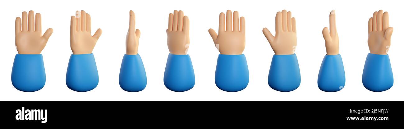 Human hand palm. Five fingers gesture. Welcome, hello, greeting or ...
