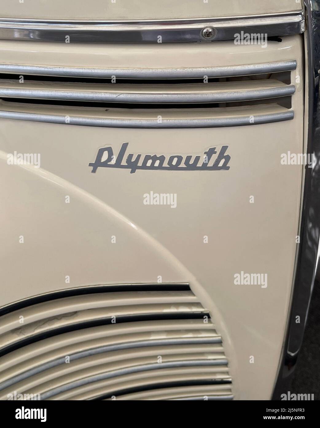 1940 Plymouth P-10 with sealed-beam headlights, rotary door latches and ...