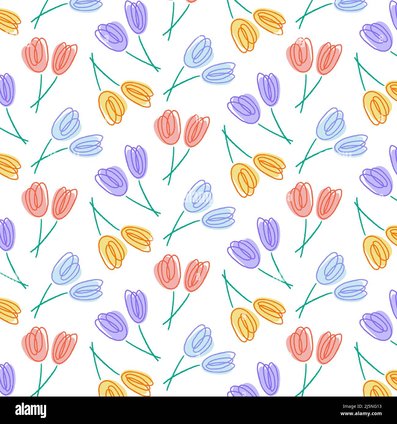 Hand drawn vector illustration of flower pattern. Line art Stock Vector ...