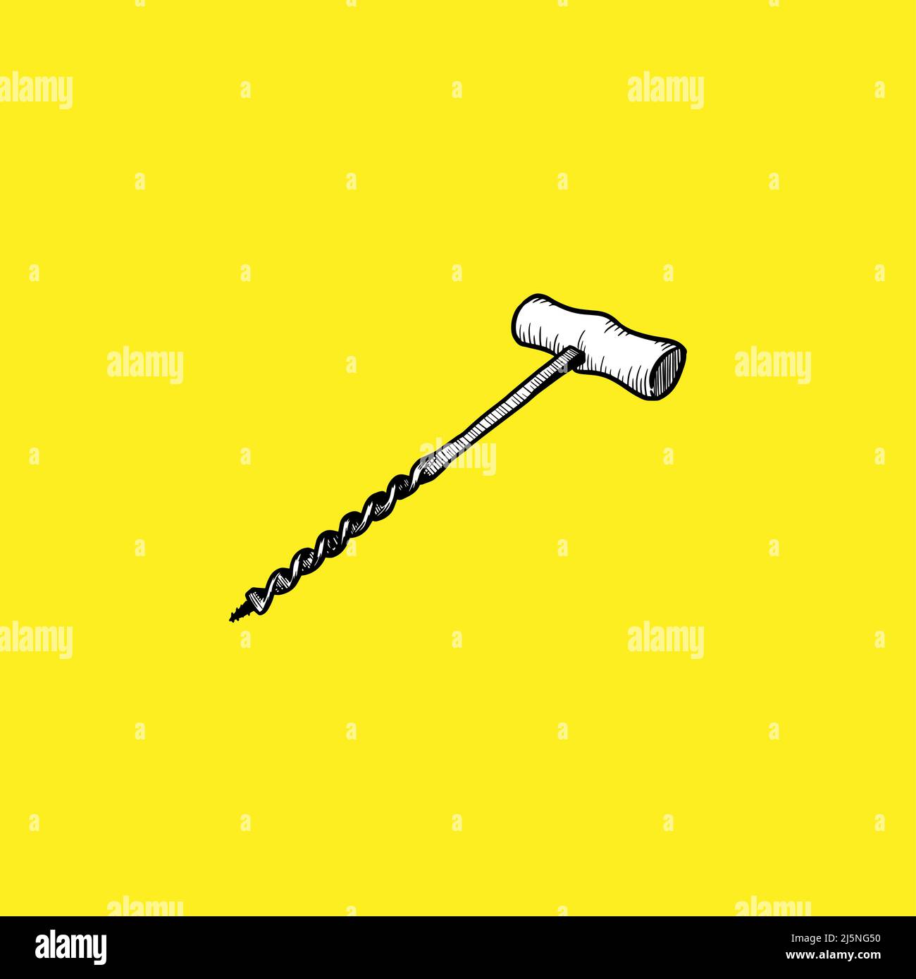 illustration of Auger. Hand drawn. vintage style Stock Vector Image ...