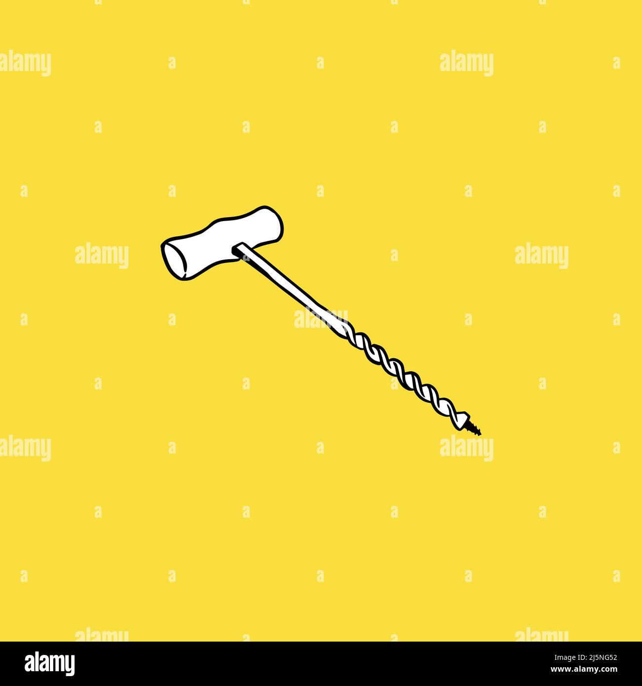 illustration of Auger. Hand drawn. vintage style Stock Vector Image ...