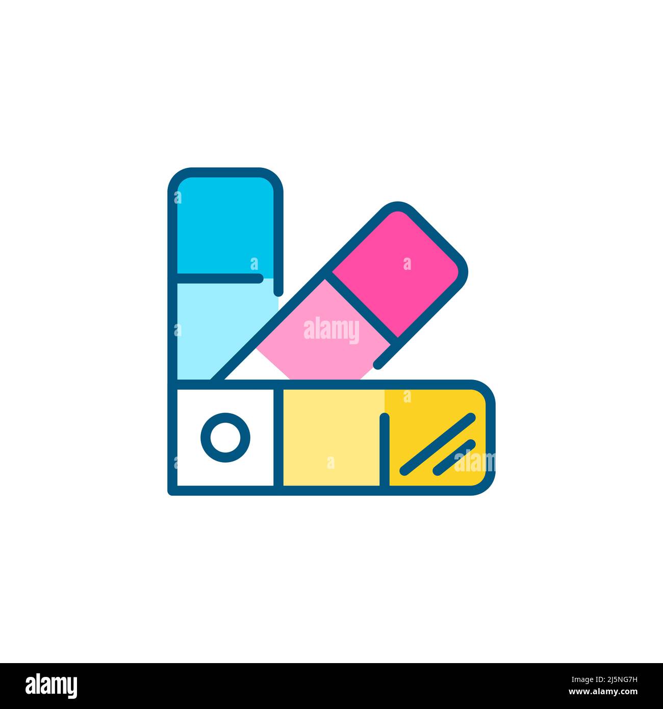 Color swatches palette on a binder. Pixel perfect, editable stroke ...