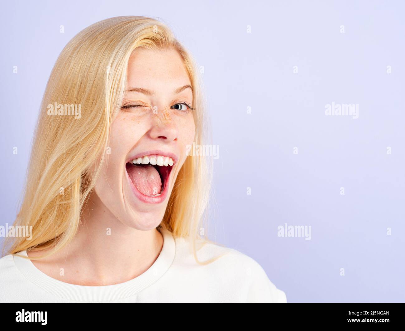 Laughing woman. Portrait of happy smiling girl. Cheerful young ...