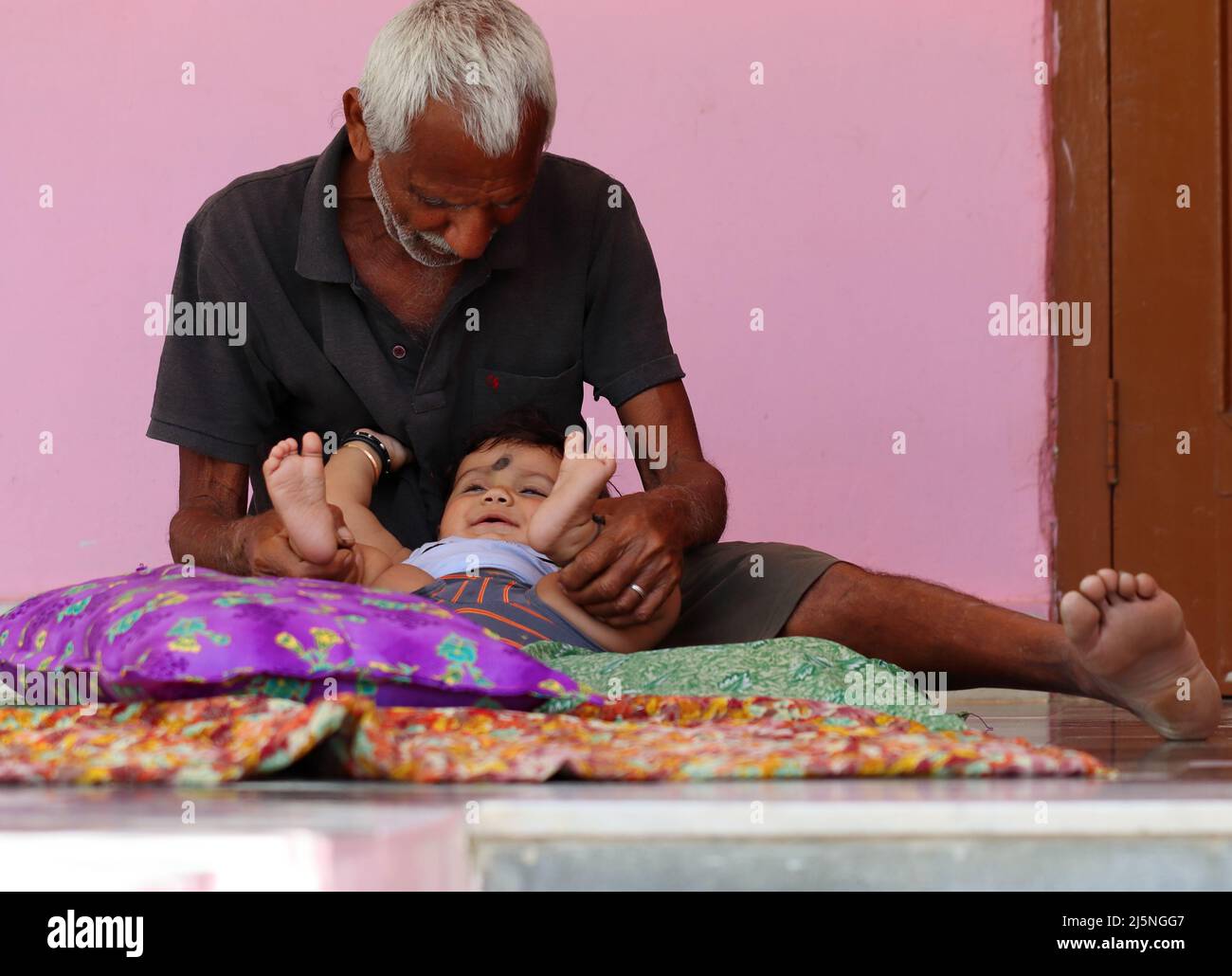 Pali, Rajasthan India -March16,2022.Close-up photo of Indian elderly ...