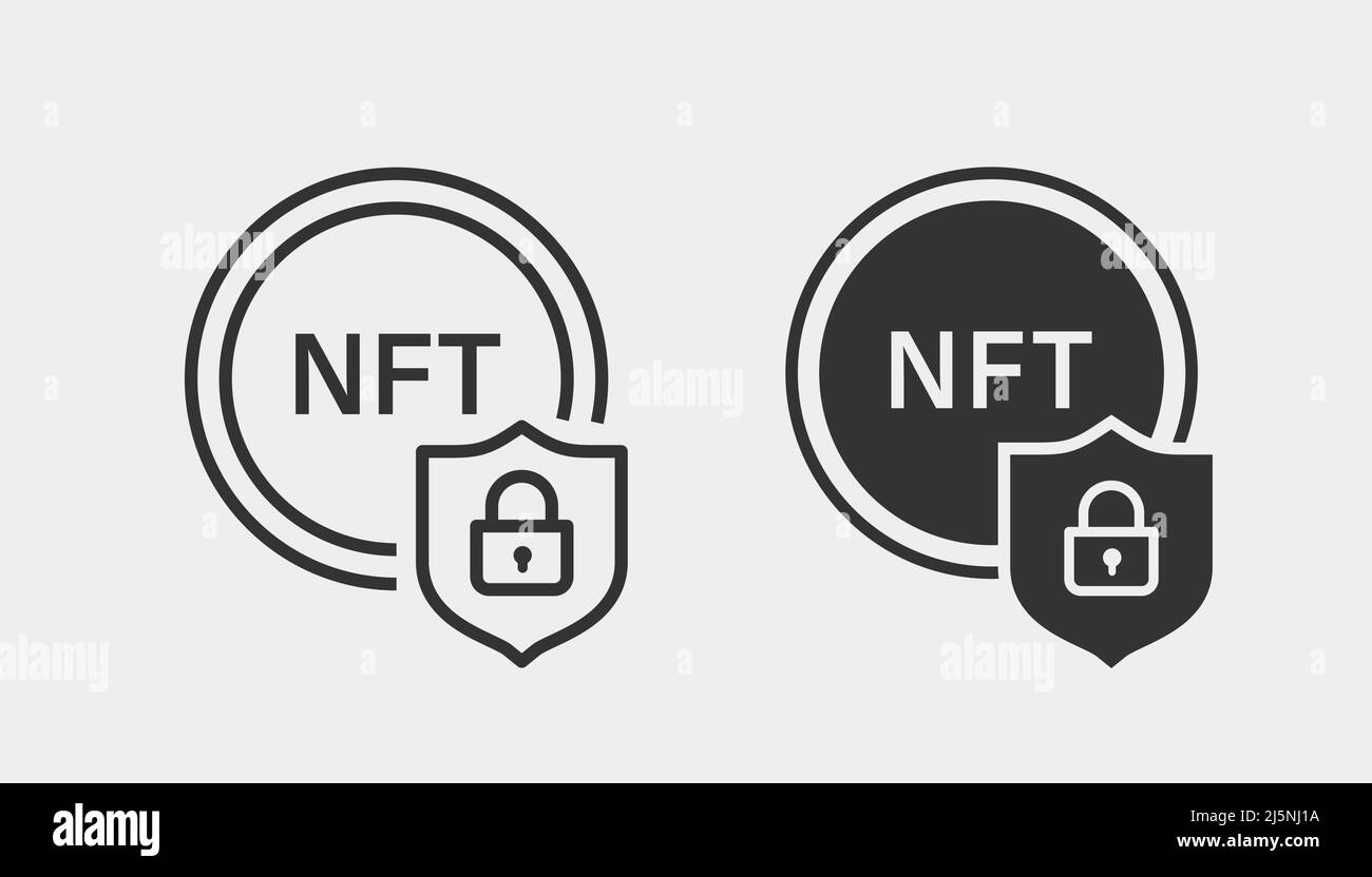 NFT coin icon. Black vector illustration isolated on white background ...