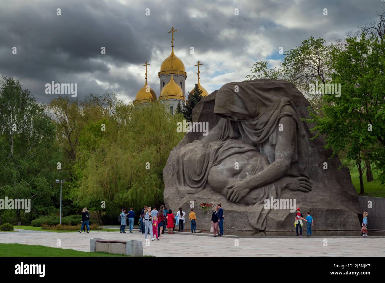 Mamaev Kurgan. View of the statue Mother and Sun Stock Photo - Alamy