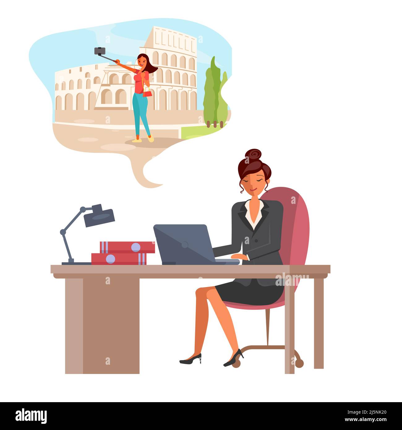 Happy workplace metaphor Stock Vector Images - Alamy