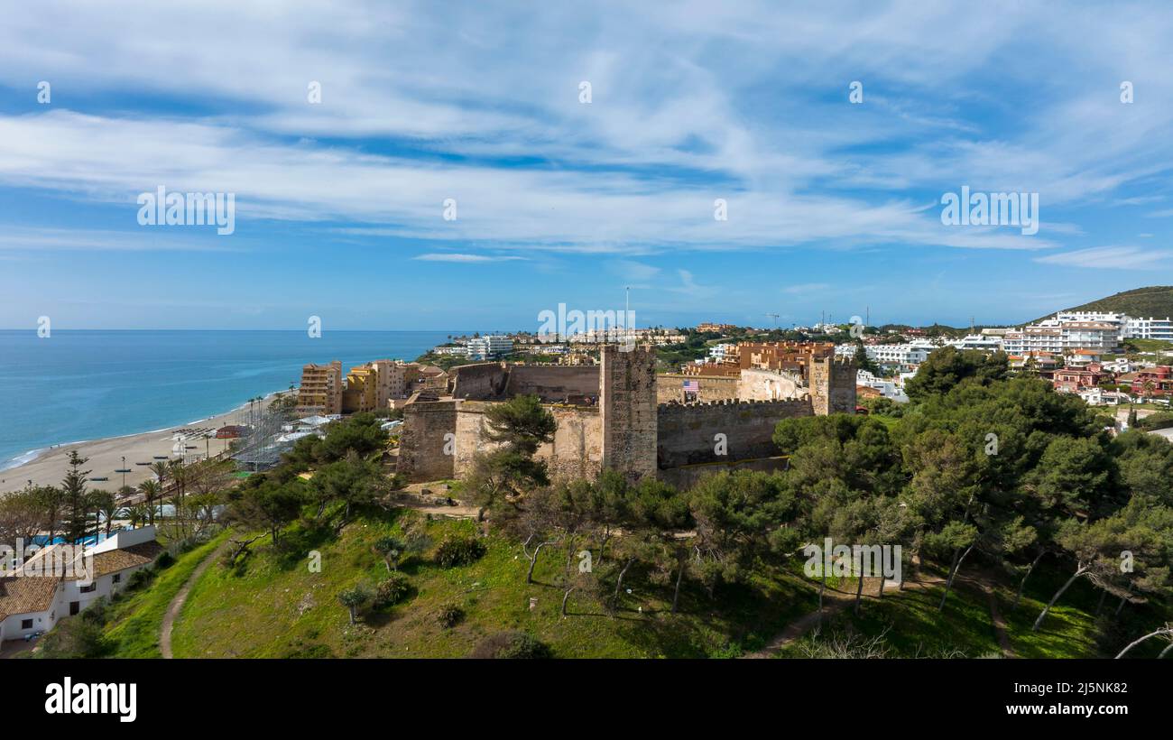 view of the Sohail castle in the municipality of Fuengirola, Andalusia ...