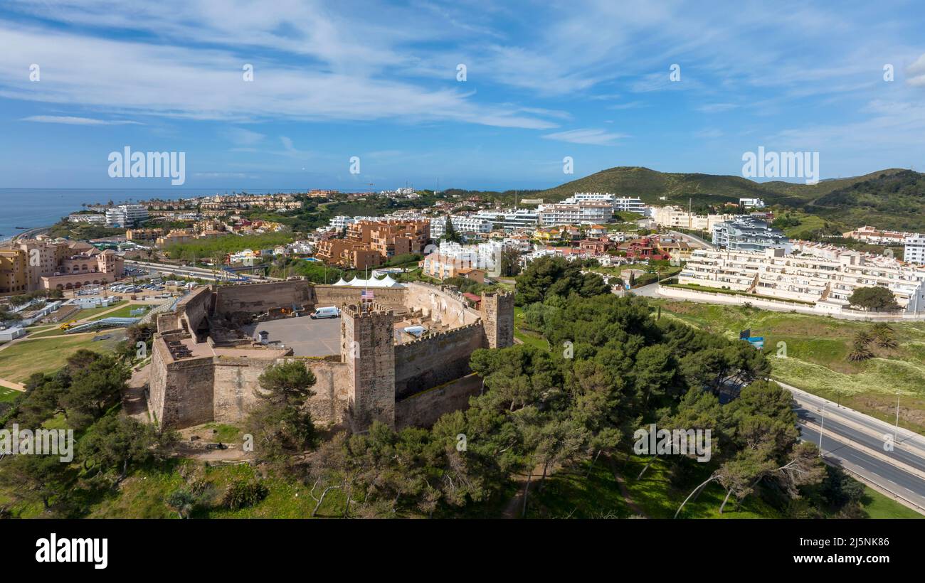 view of the Sohail castle in the municipality of Fuengirola, Andalusia ...