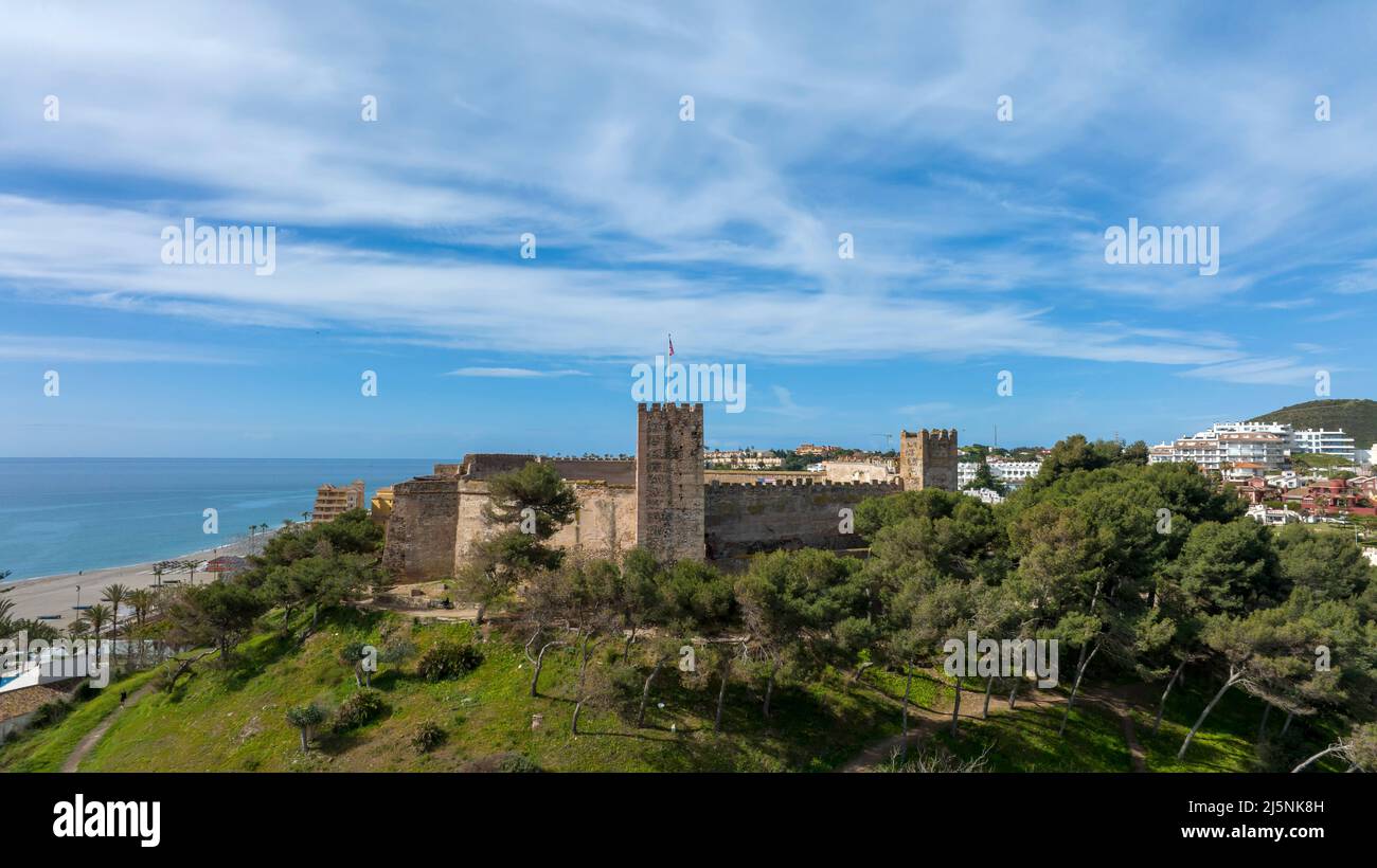 view of the Sohail castle in the municipality of Fuengirola, Andalusia ...