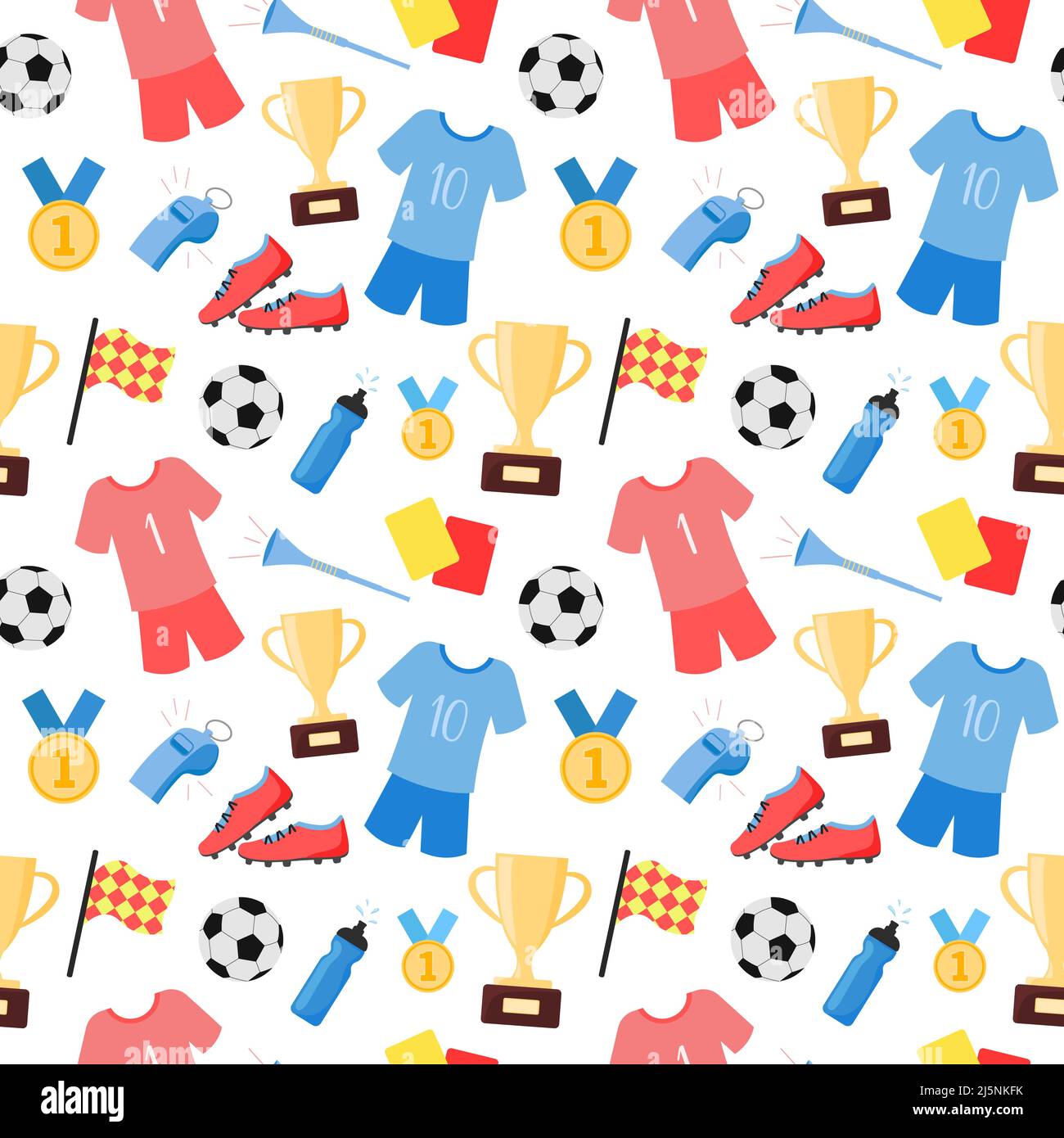 Football seamless pattern. Vector background with soccer game elements ...