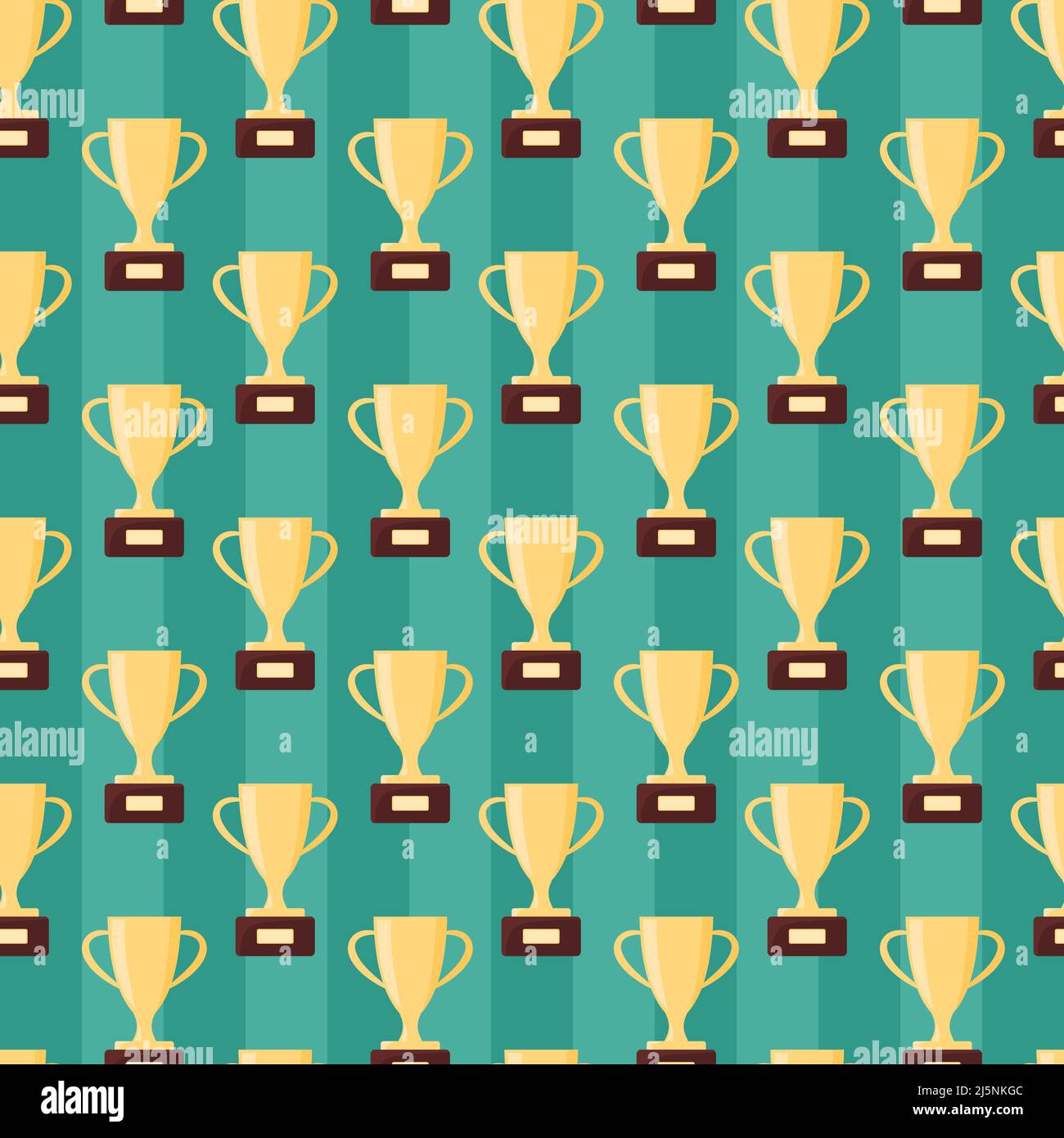Sports cups seamless pattern. Winner awards on football field ...