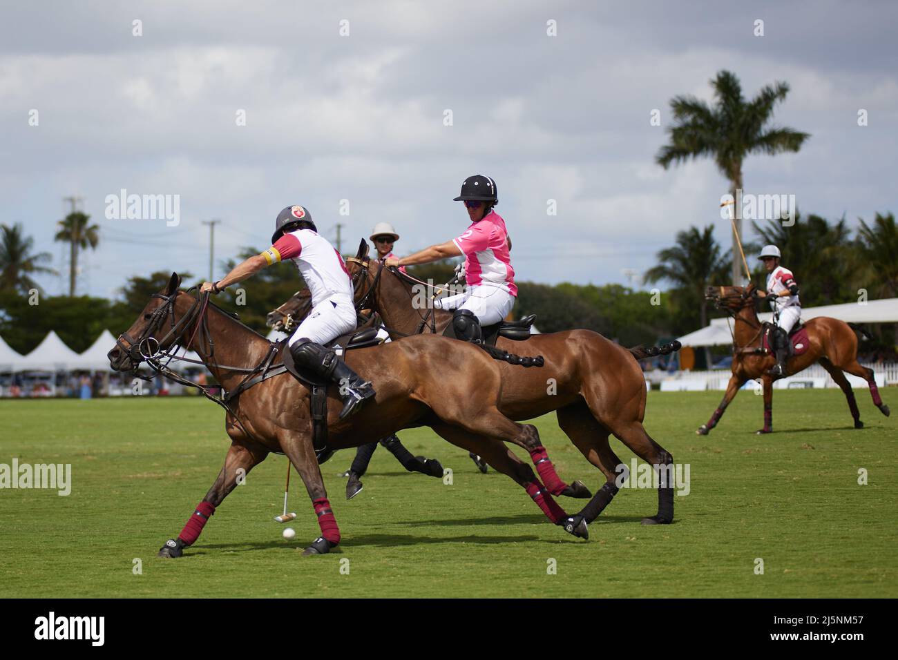 2 Gero Obregon (R) from La Elina seen in action during U.S. Open Polo ...